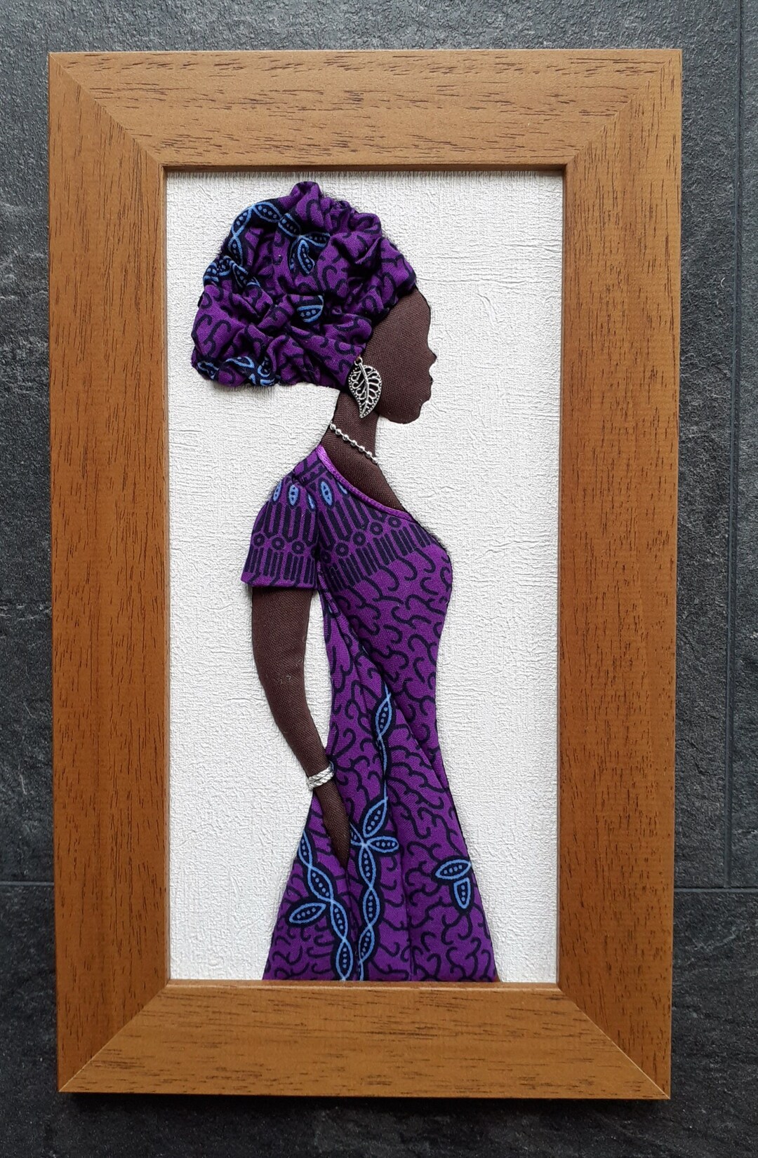 African Fabric Wall Art Gift African Fabric Picture African Wax Print ...