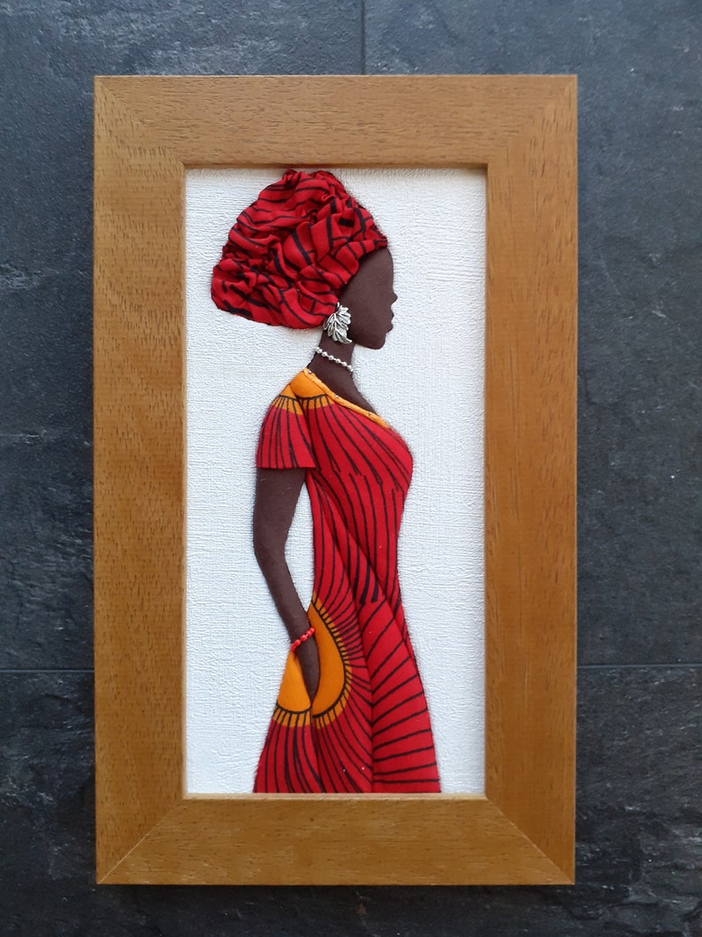 African Fabric Wall Art Gift African Fabric Picture African Wax Print ...