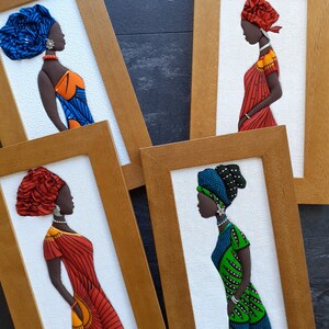 African Fabric Wall Art Gift African Fabric Picture African Wax Print ...