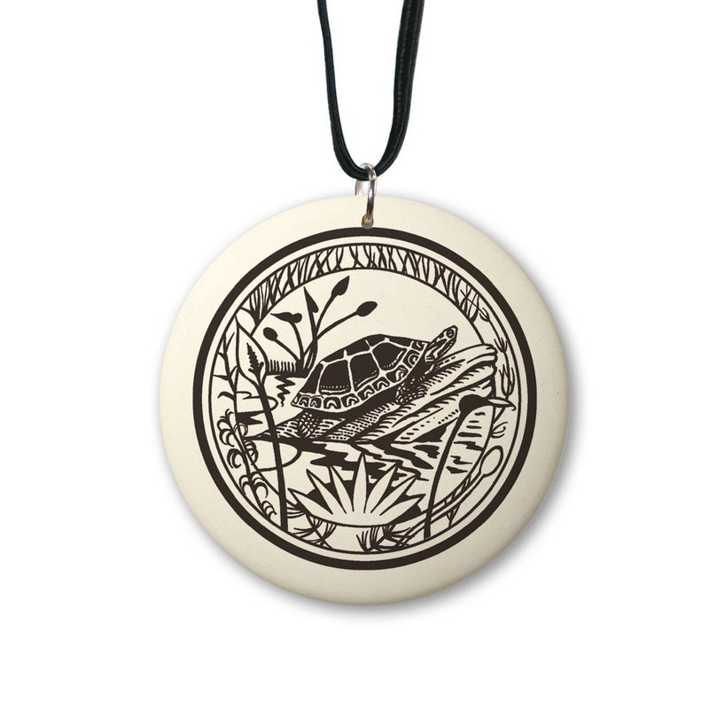Painted Turtle Pendant - Etsy