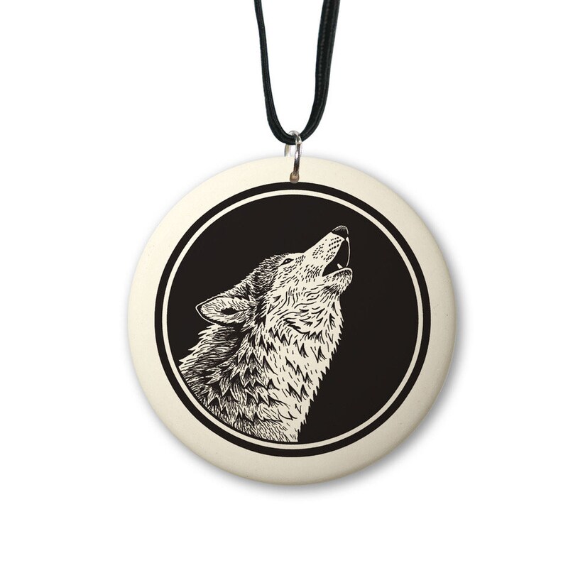 Wolf Ceramic Necklace - Etsy