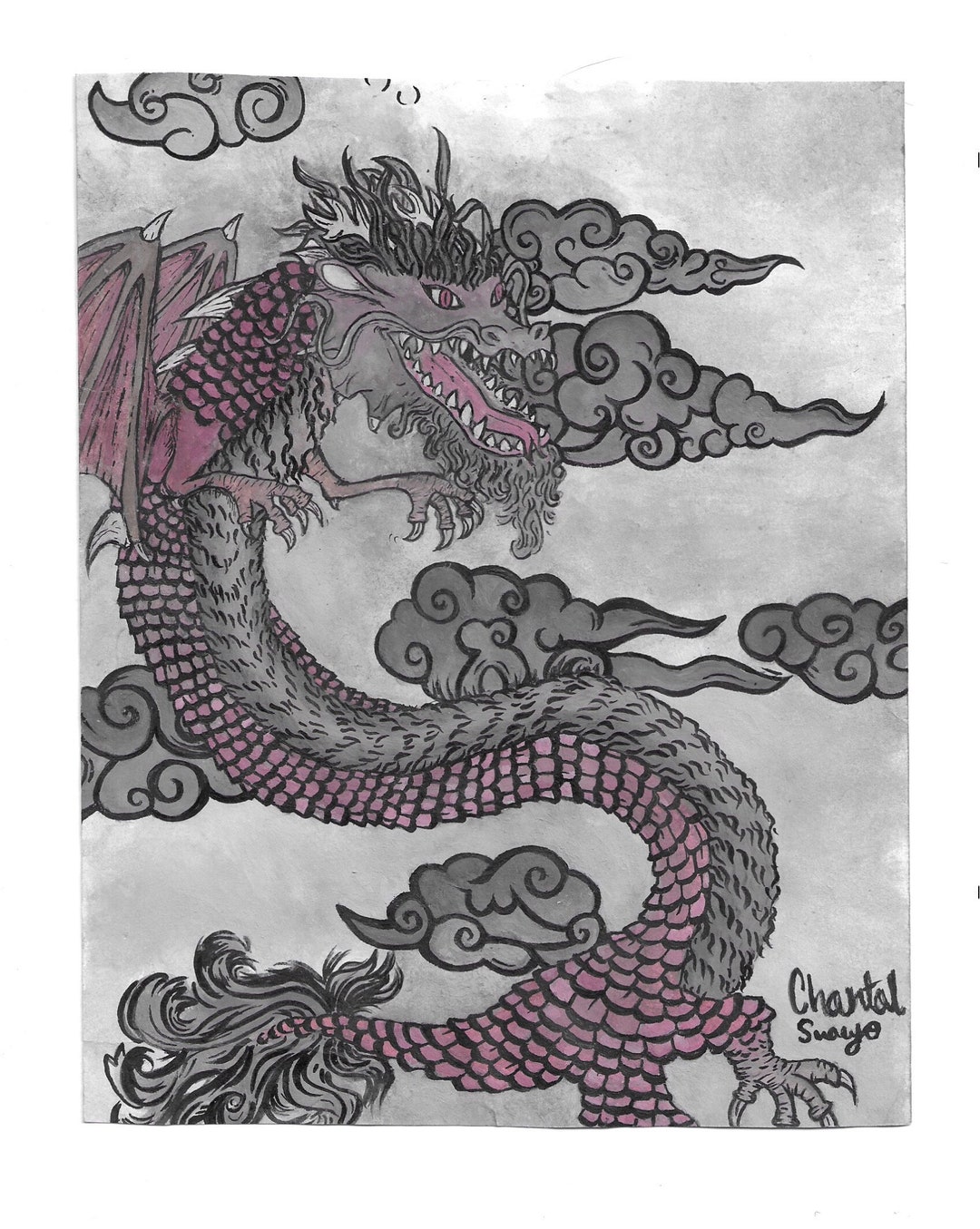 Dragon in Clouds - Etsy