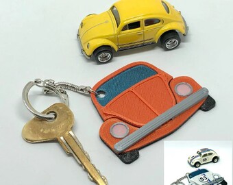 Vw Beetle Blue and White Keychain - Etsy