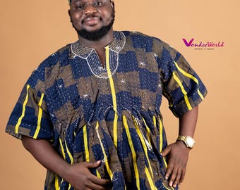 Saha - Authentic Northern Fugu Smock |african Men’s Fugu Batakari ...