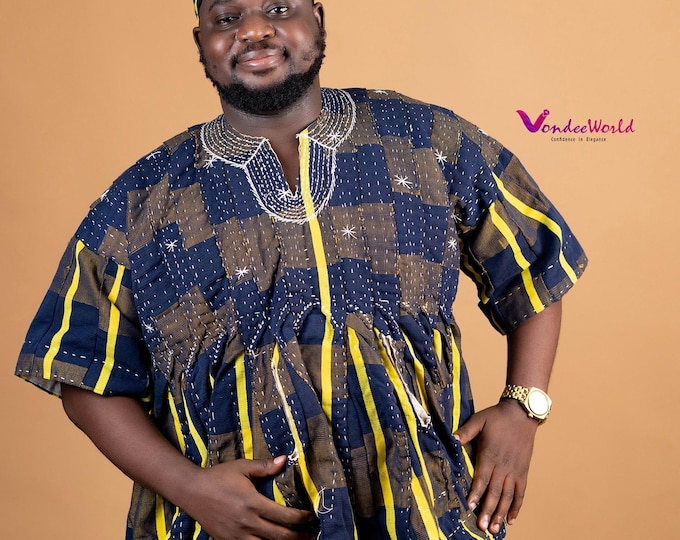 Saha - Authentic Northern Fugu Smock |african Men’s Fugu Batakari ...