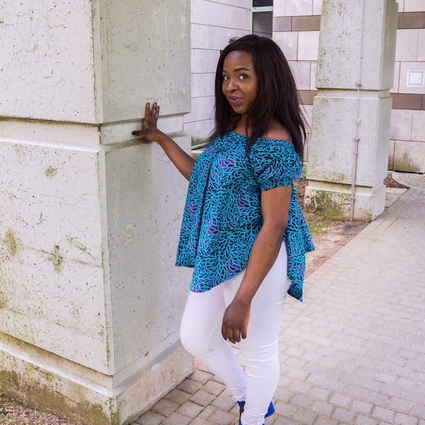 African Print Blouse - Etsy