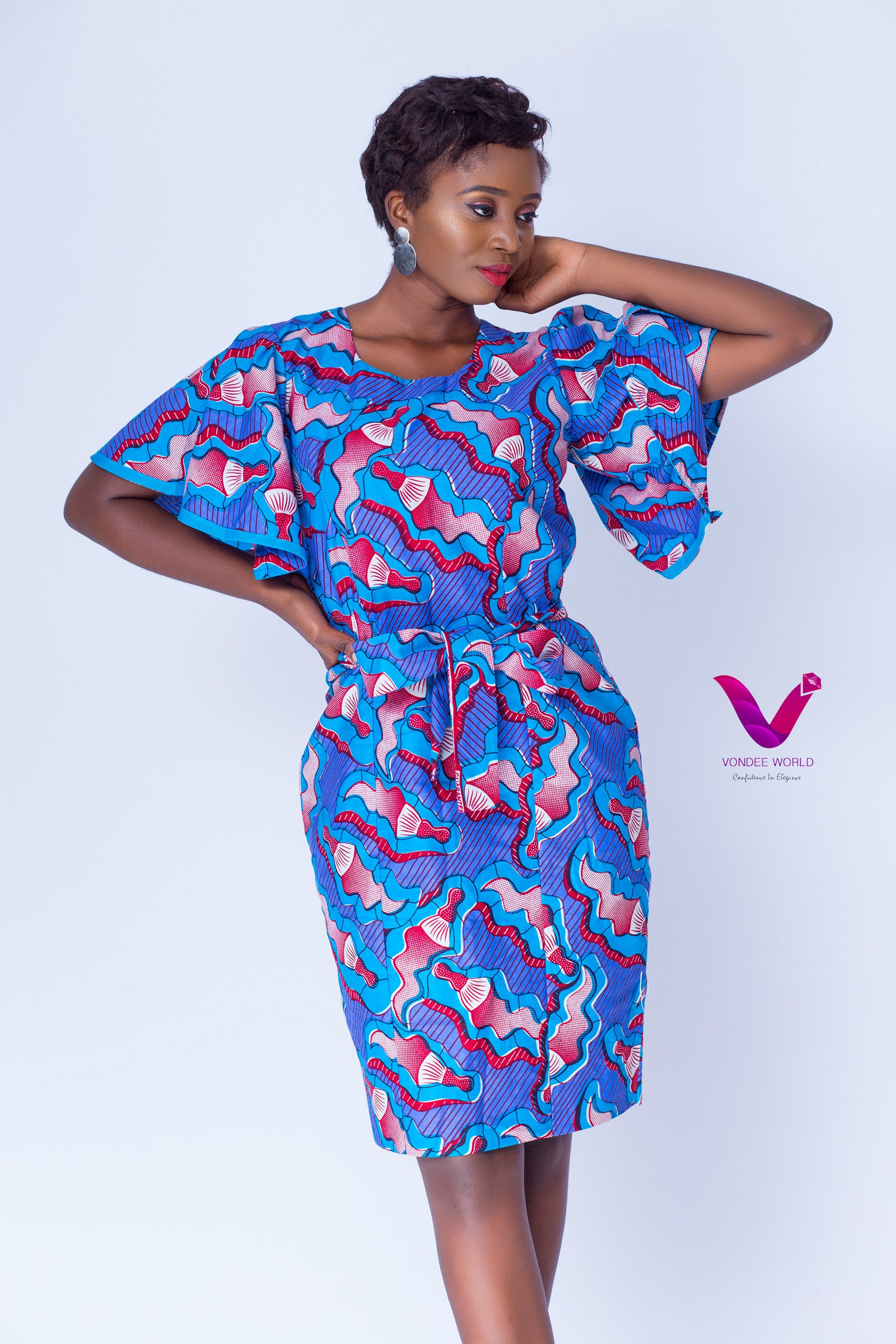 Flare Arms African Mini Dress,ankara Dress for Women,african Dress ...