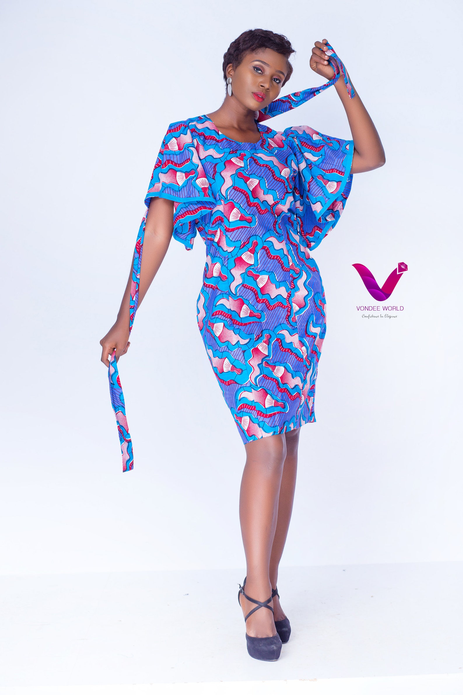 Flare Arms African Mini Dress,ankara Dress for Women,african Dress ...