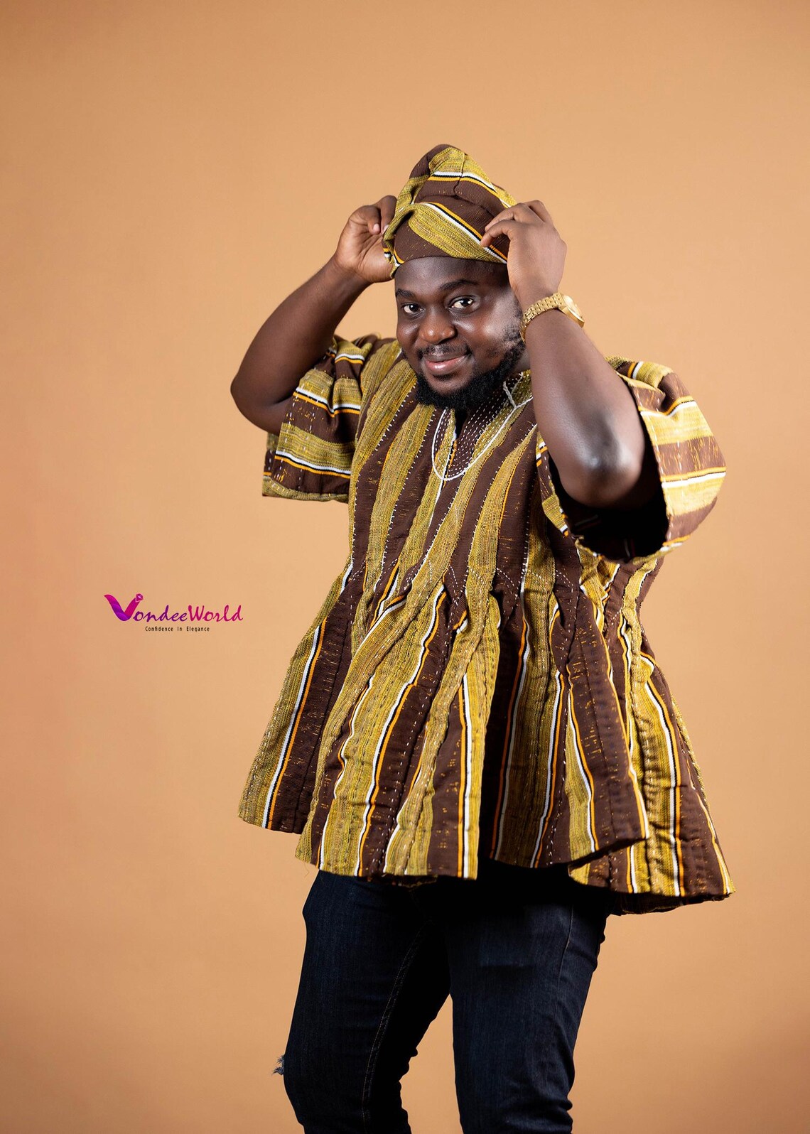 Daliri -northern Ghana Kente Smock | African Men’s Fugu Batakari Jacket ...