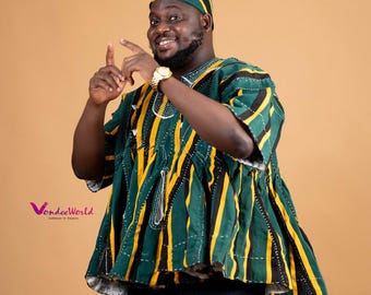 Saha - Authentic Northern Fugu Smock |african Men’s Fugu Batakari ...