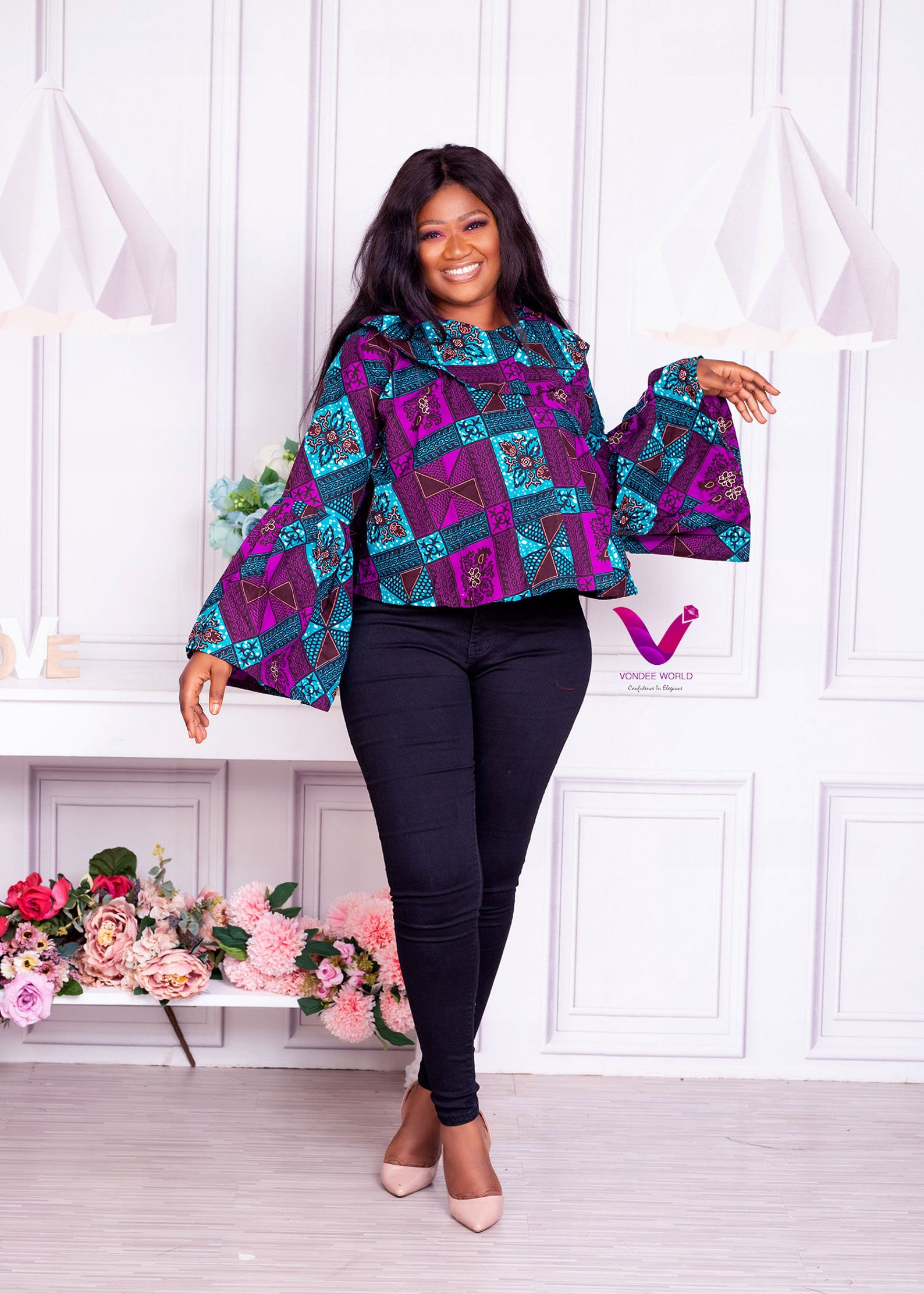 Anasah Kitenge Blouse | African Fabric Blouse| Ankara Long Sleeves Top ...