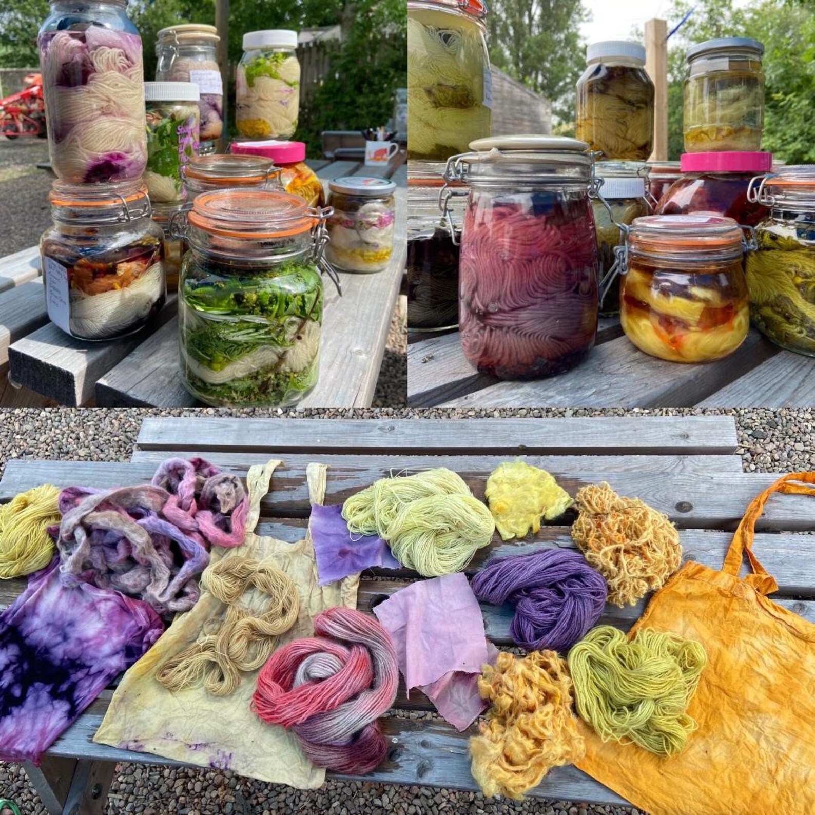 Walnut and Hibiscus Solar Dye Yarn Kit Natural Plant Dye Summer Craft ...