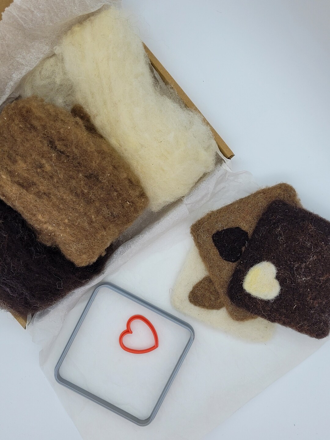 DIY Heart Coaster Pack Wool and Templates Included, Make a Set of Three ...