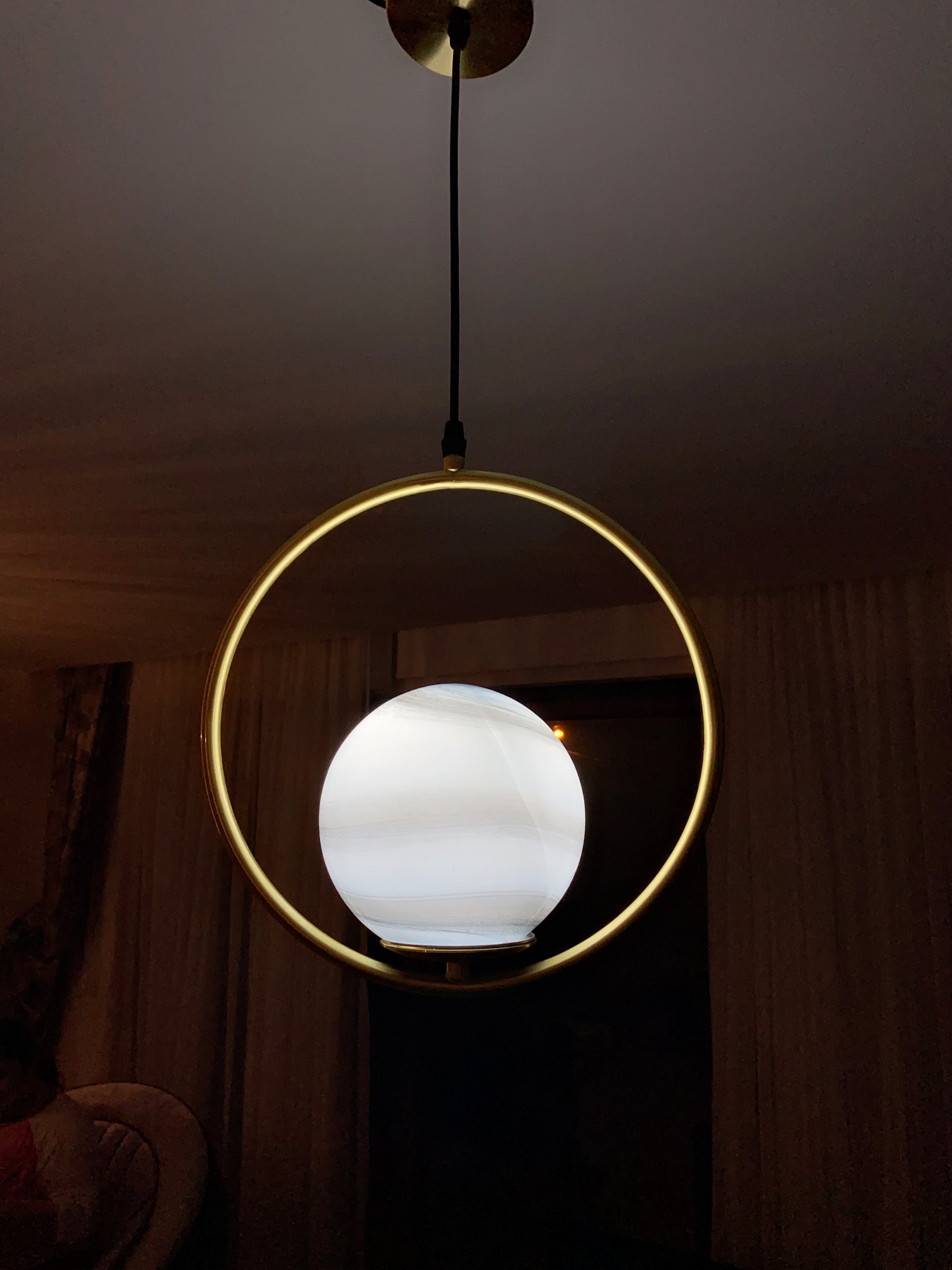 Brass Ceiling Pendant Art Decor Pendant Globe Pendant - Etsy