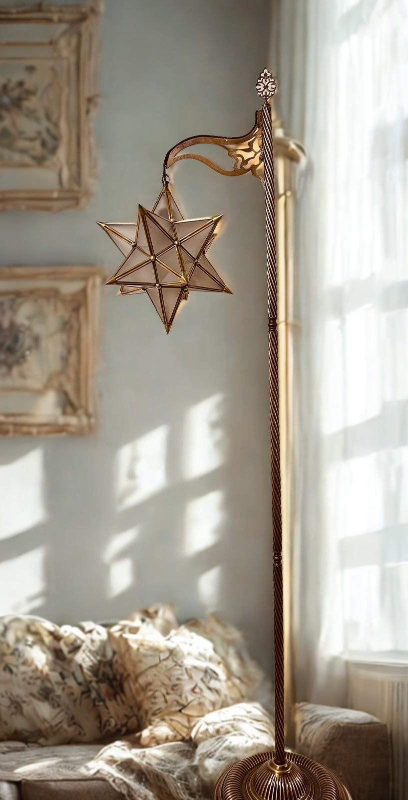 185 Cm / 73 Inch Standing Lamp,morocco Lantern,moravian Star Lamp ...