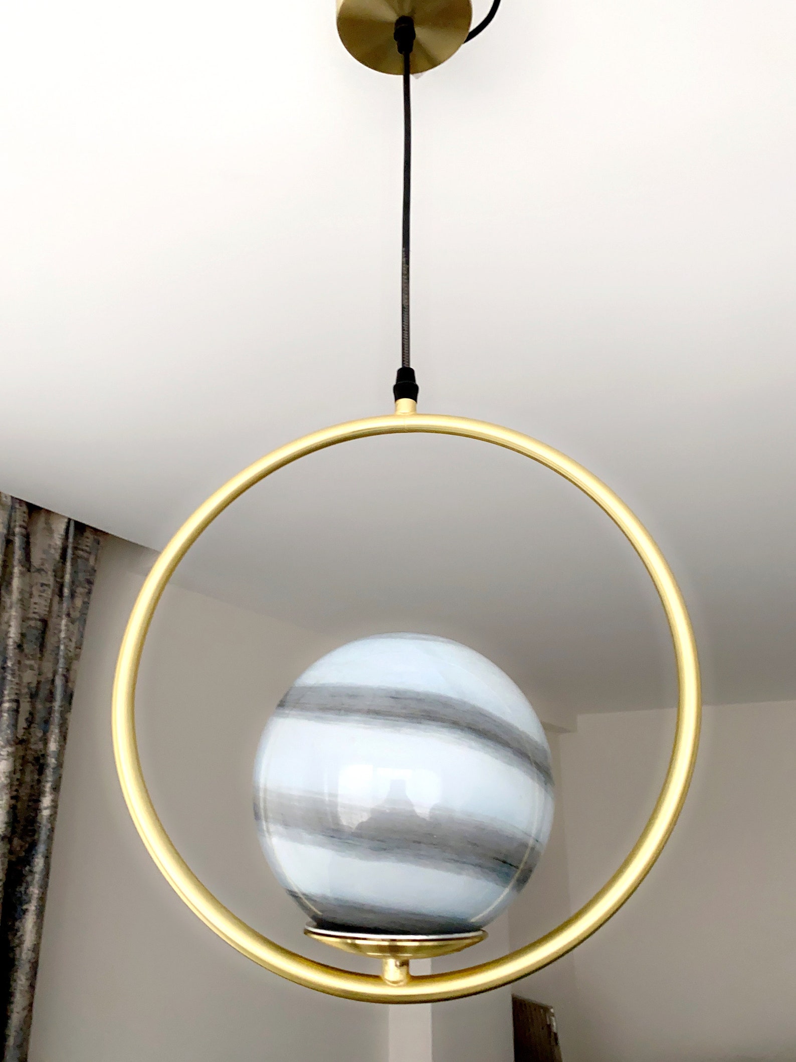 Brass Ceiling Pendant Art Decor Pendant Globe Pendant - Etsy