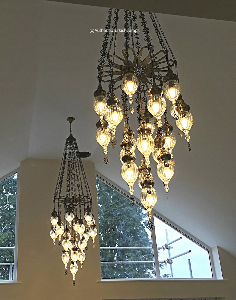 19 Glass Chandelier Lamp Foyer Light Foyer Lampchandelier | Etsy