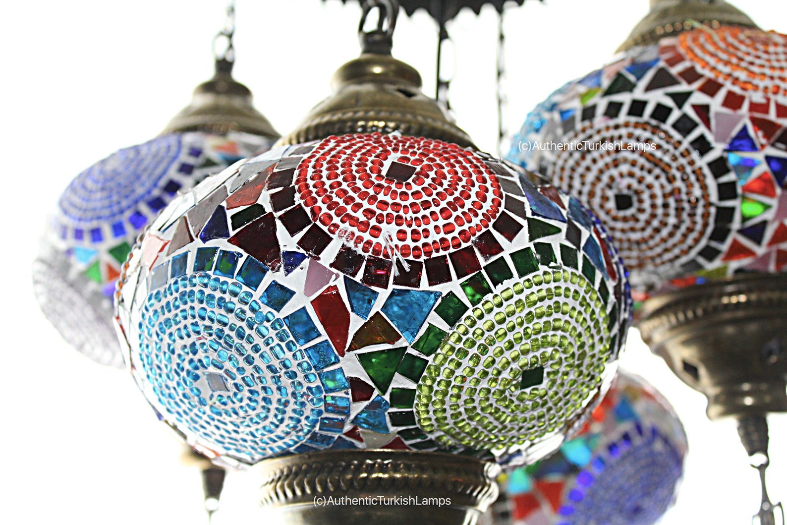 5 Ball Mosaic Lamps, Morocco Lantern, Chandelier,turkish Light, Hanging ...