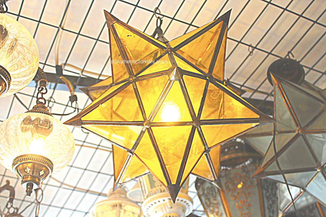 Star Lampstar Lightinghanging Lampmoroccan Lightmoroccan | Etsy
