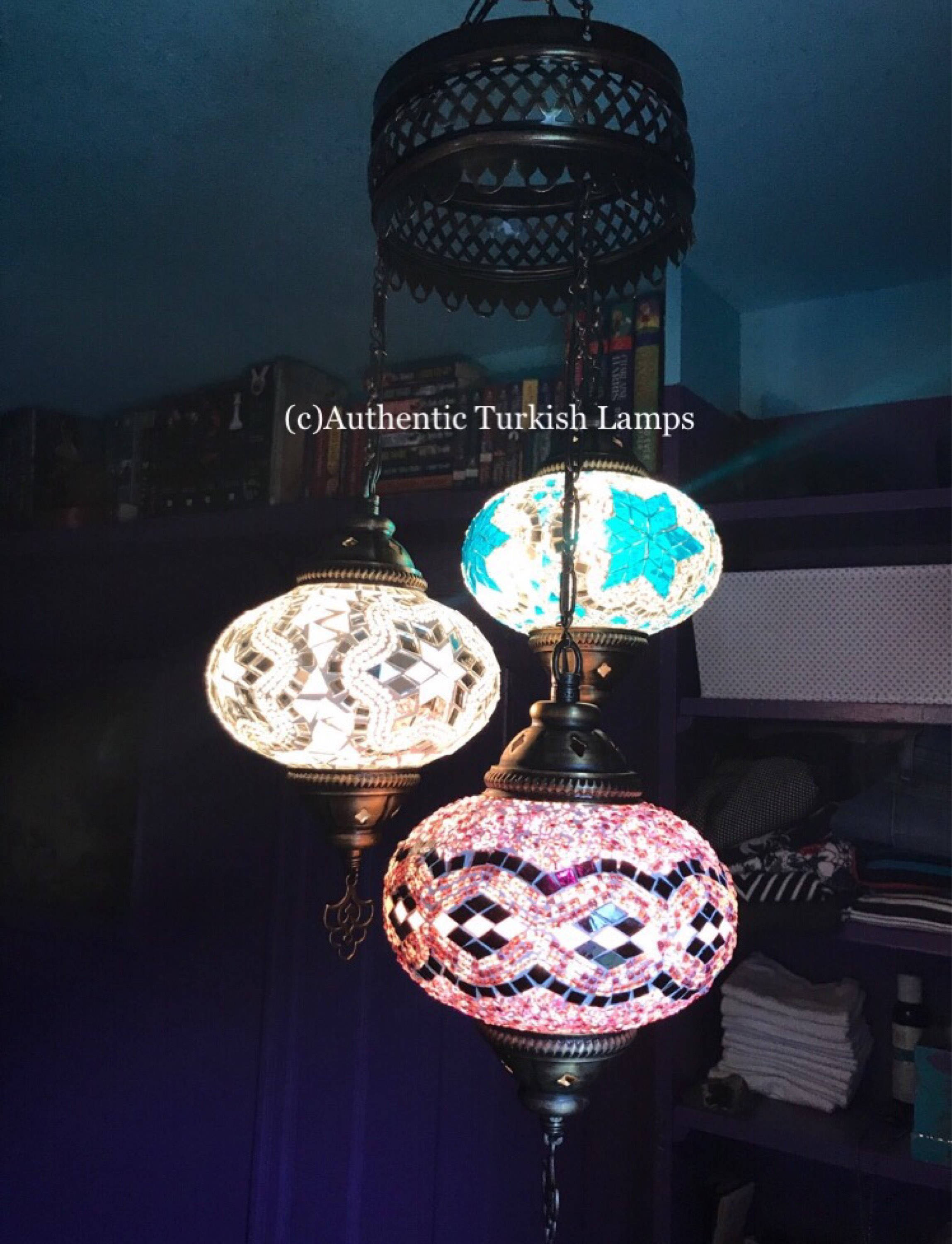 Mosaic Lamps Moroccan Lantern ChandelierTurkish Light | Etsy