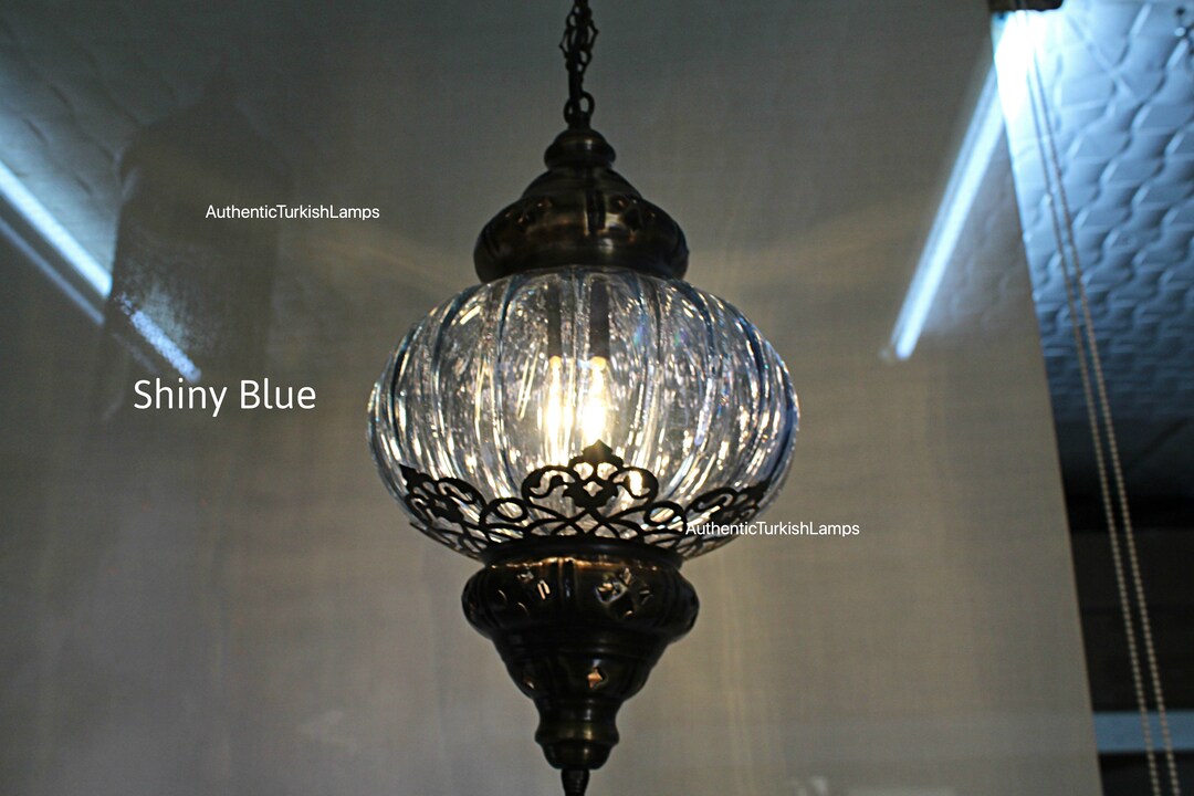 Shiny Blue Hanging Lamp,hanging Light,morocco Light,morocco Lighting ...