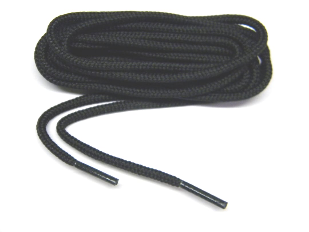 2 Pair Pack - Black, Extra Long, Durable Polyester Boot Laces, 4mm ...