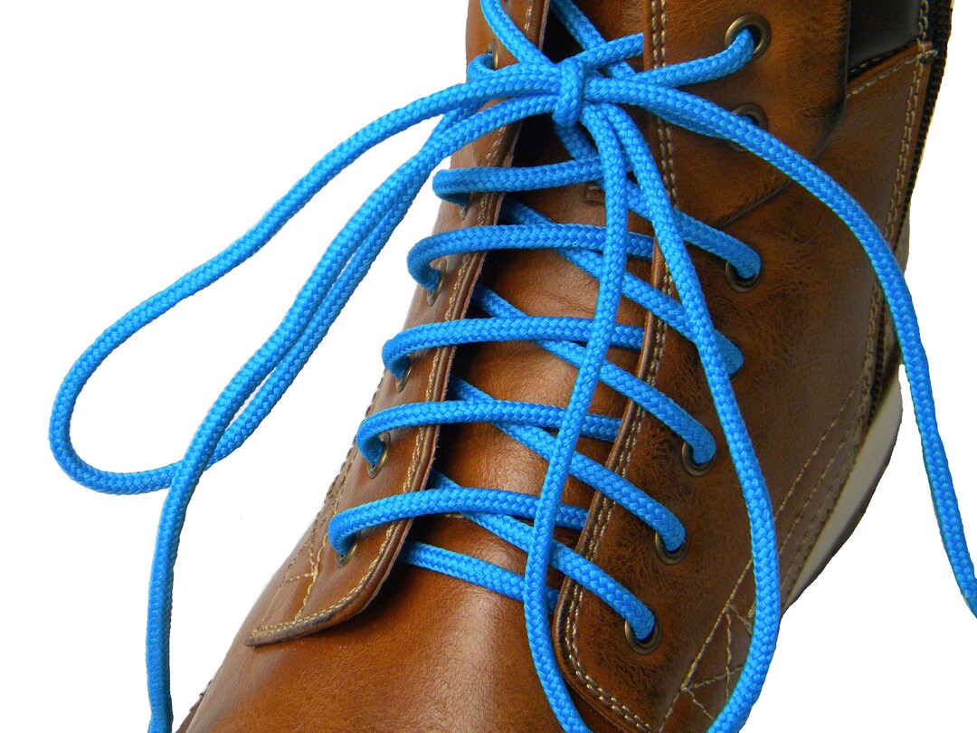 2 Pair Pack - Neon Blue, Extra Long, Durable Polyester Boot Laces, 4mm ...