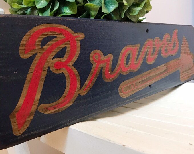 Atlanta Braves Pallet Sign for Home Decor, Braves Wall Art for ...