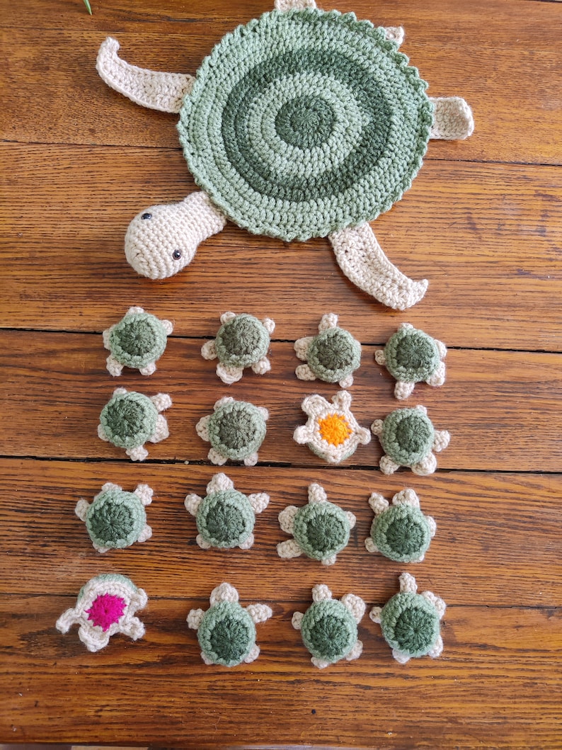 Crochet Sea Turtle Memory Game PDF Pattern: Kids Crochet Gift (instant ...