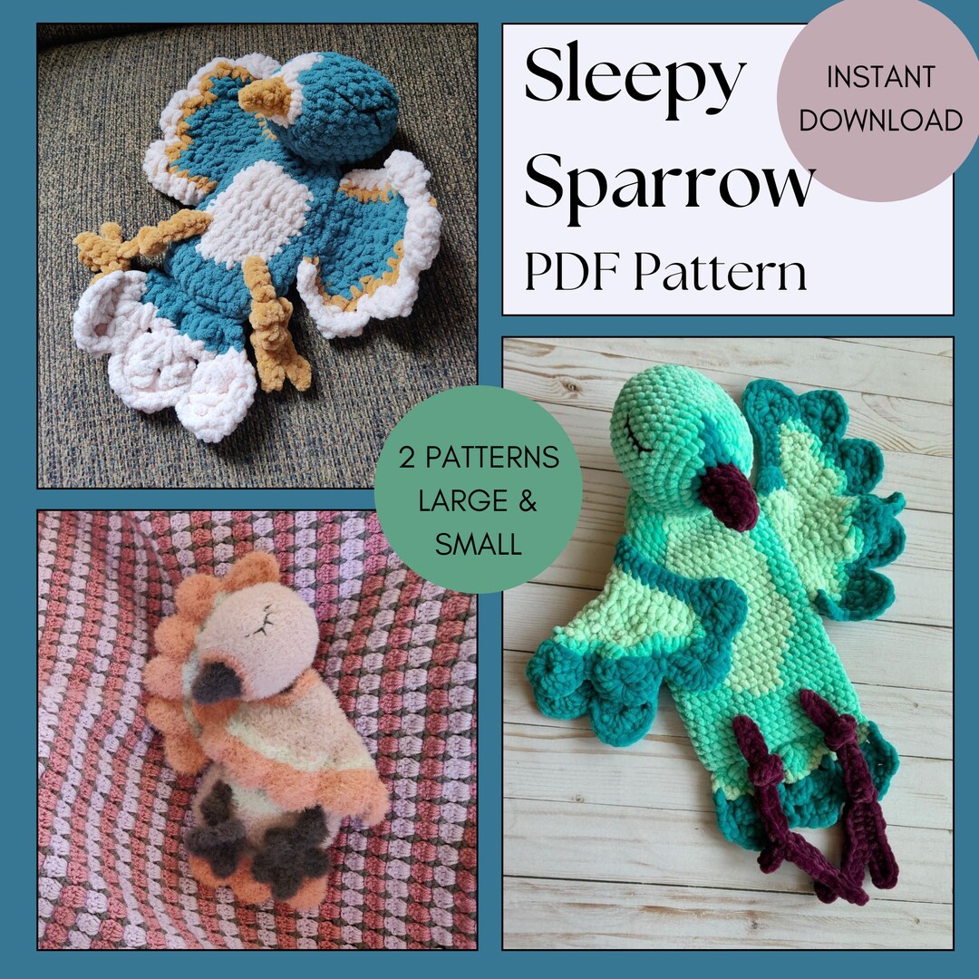 Crochet Toy Pattern, Sleepy Sparrow Plushie With Tutorial, Crochet Baby ...