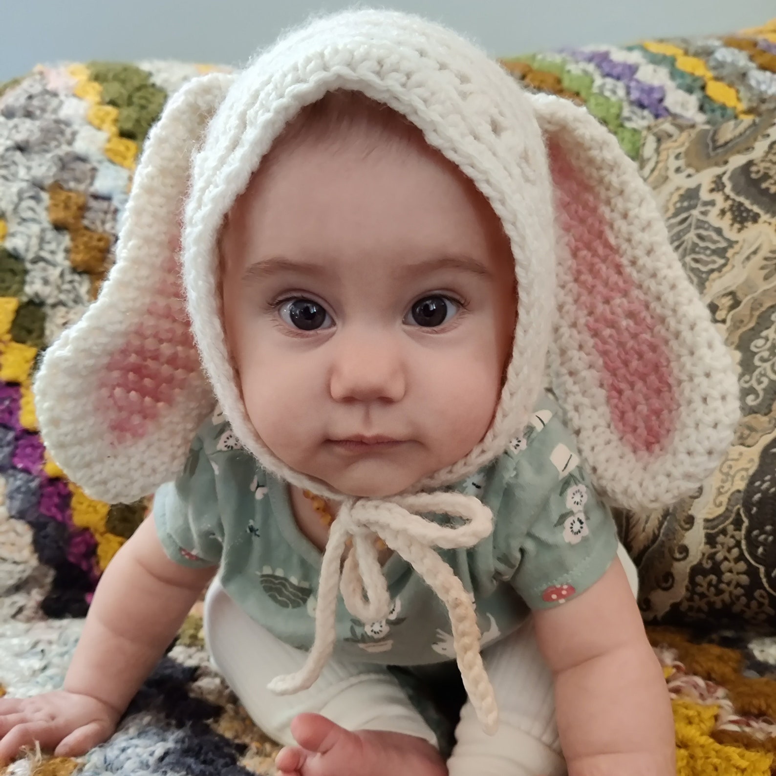 Bunny Bonnet Pattern Crochet Bunny Bonnet Digital Download Bunny Bonnet Crochet Bonnet Beginner ...