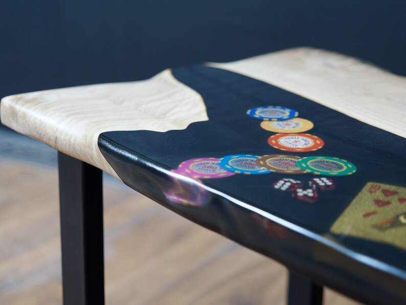 Accent Modern Poker Table, Poker Lover Gift, Gambling Table, Walnut ...