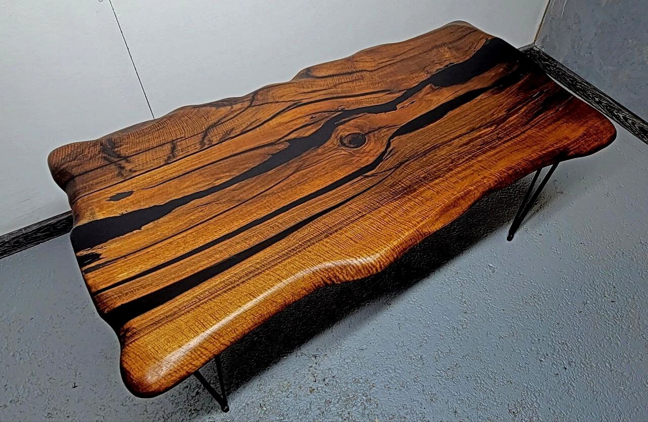 Unique Walnut Epoxy Table, Wooden Coffee Table, River Table, Handmade ...