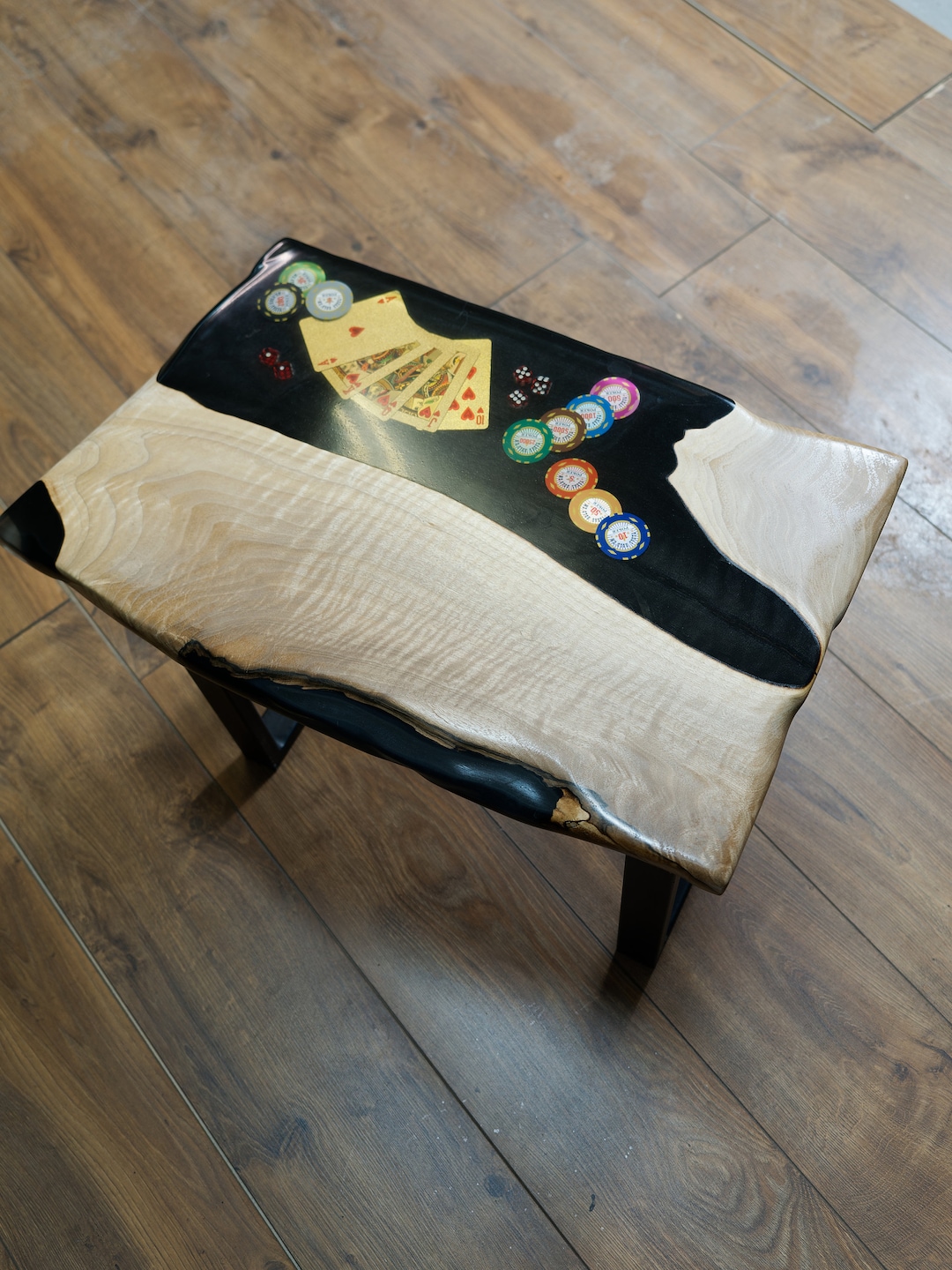 Accent Modern Poker Table, Poker Lover Gift, Gambling Table, Walnut ...