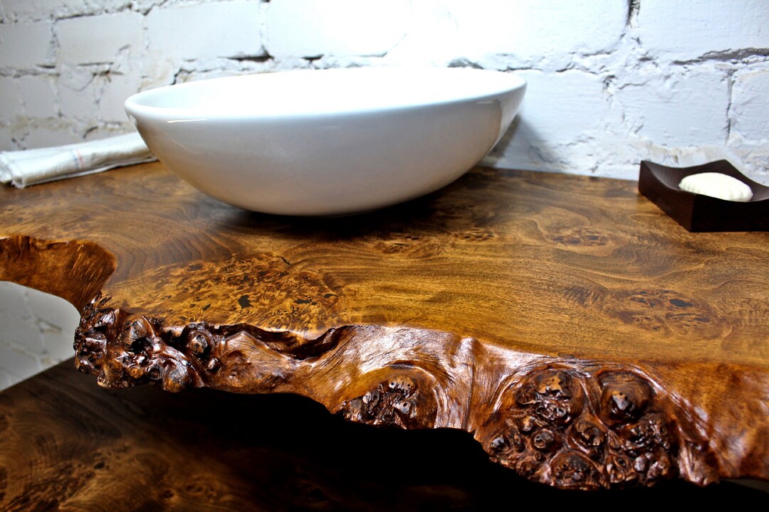 Bathroom Double Vanity Countertop, Poplar Countertop, Solid Rustic ...