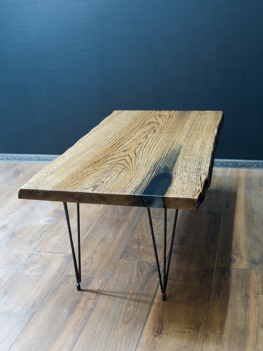 Wide Oak Dining Table, Large Kitchen Table, Handmade Furniture, Solid ...