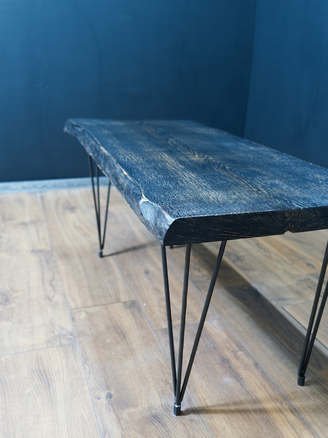 Rustic Black Coffee Table, Contemporary Table, Dark Wood Table ...