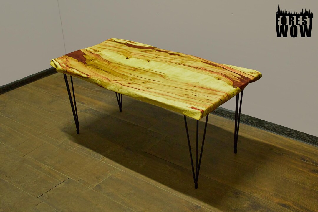 Walnut Handmade Slab Table – Rustic Live Edge Coffee or Board Game ...