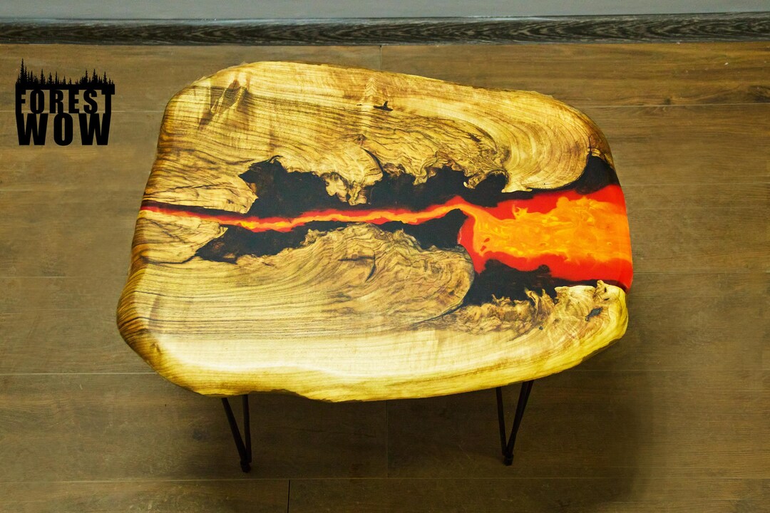 Unique Walnut Coffee Table, Modern Lava Coffee Table, Low Sofa Table ...