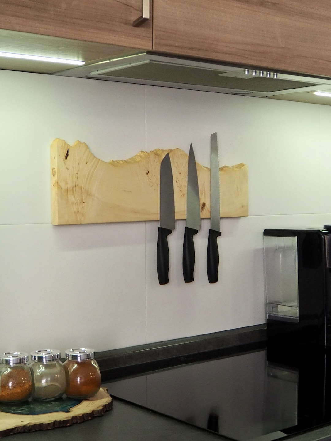 Maple Wood Knife Strip, Magnetic Knife Hanger, Wall Knife Holder ...