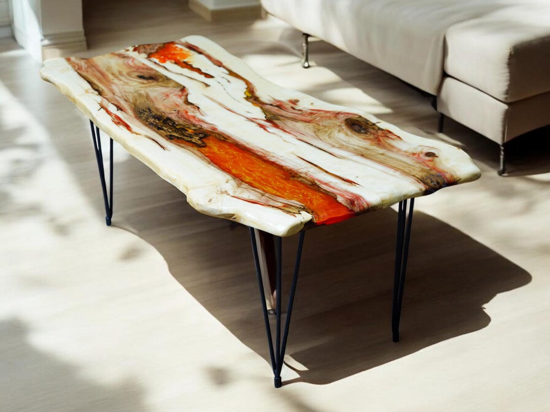 Maple Epoxy Lava Table, Living Room Table, Sofa Lava Table, Handmade ...