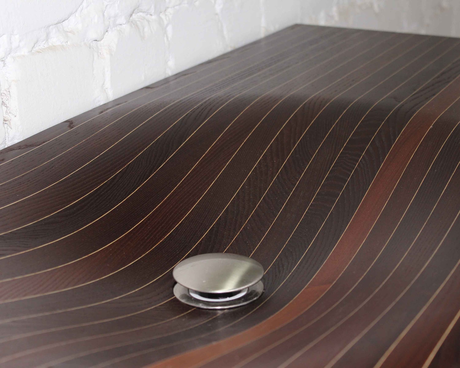 Hand Crafted Rectangular Wooden Sink, Brown Ash Wood Basin, Perfect for ...