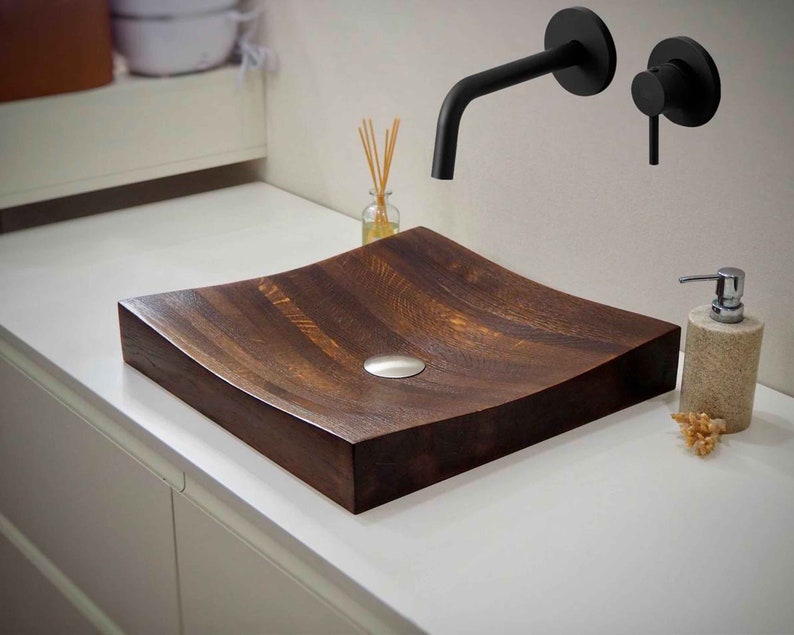 Thermally Modified Ash Wood Sink Exquisite Handmade Brown - Etsy