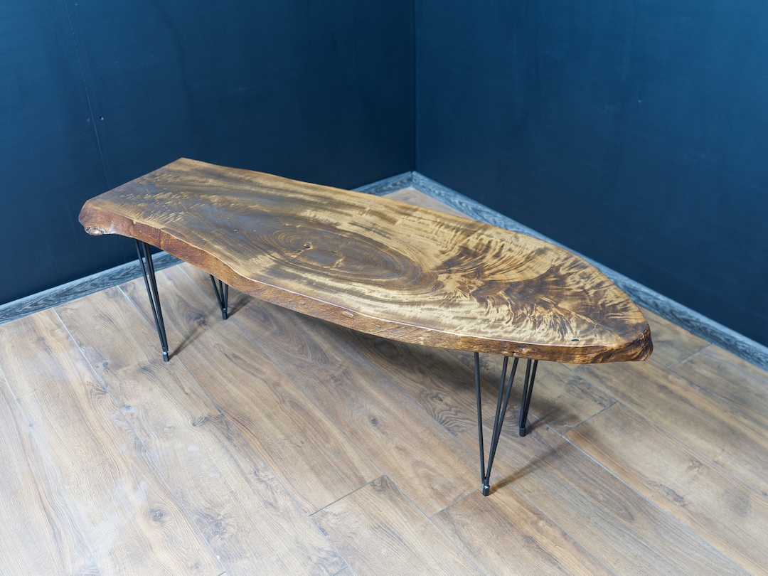 Solid Wood Poplar Coffee Table, Live Edge Office Table, Handmade ...