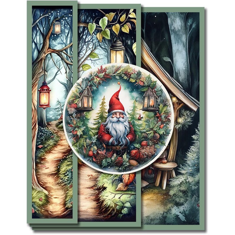 Enchanted Winter Scenes | Tri-fold Card Kit | Printable Holiday Card ...