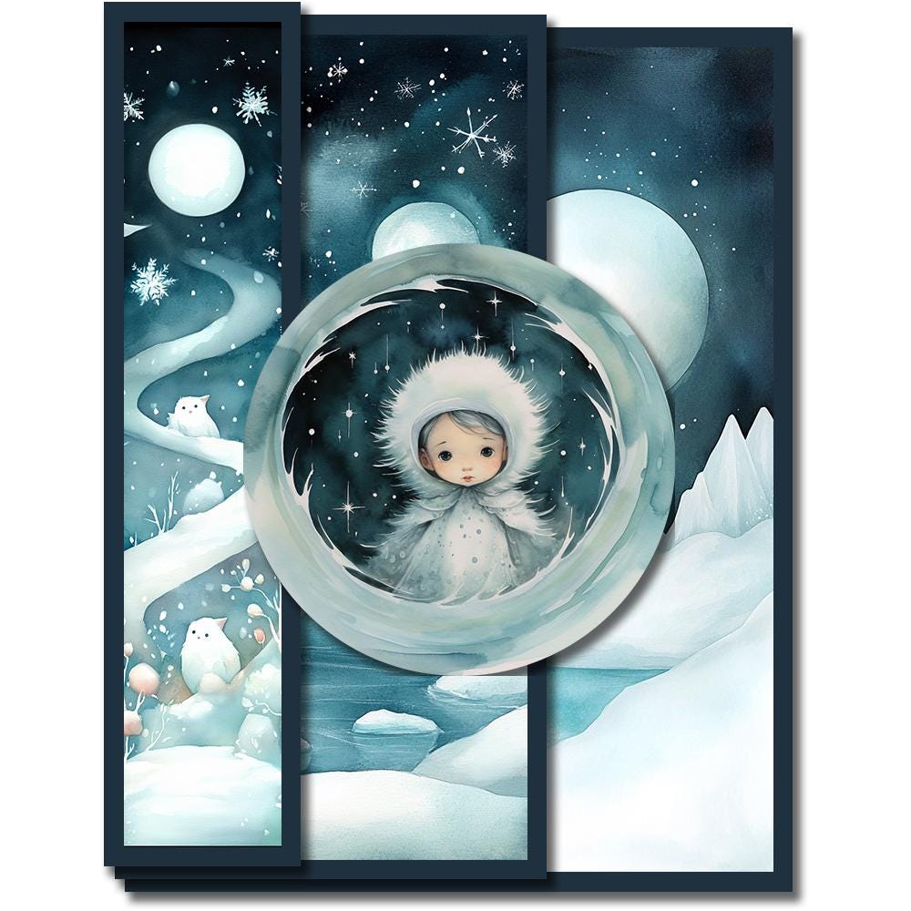 Magical Winter | Tri-fold Card Kit | Printable Holiday Card Designs ...