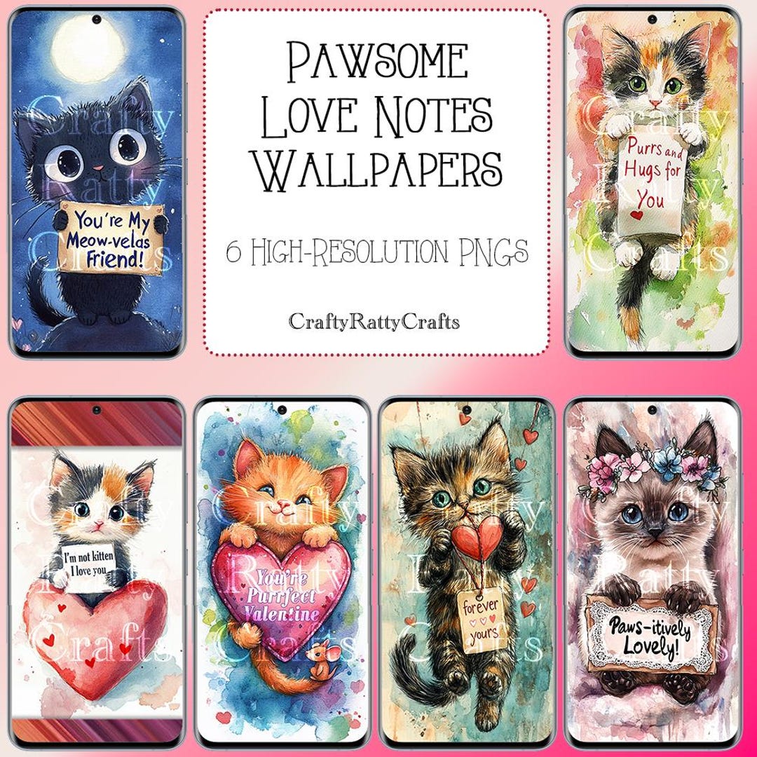 Pawsome Love Notes Phone Wallpapers | High Resolution PNG Files ...