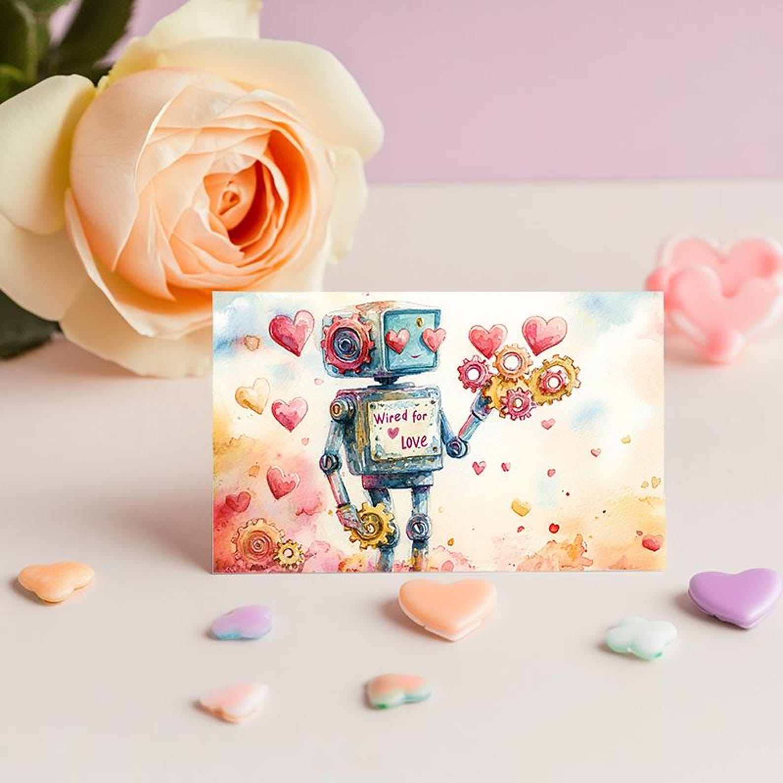 Valentine Robot Card Kit | Printable Valentine's Cards | DIY Holiday ...
