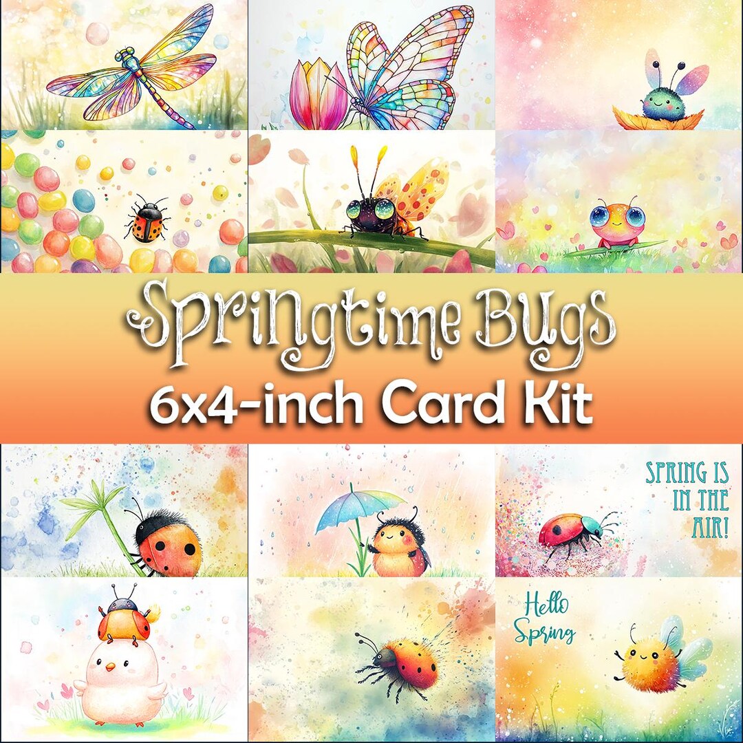 Springtime Bugs Card Kit & Craft Printables | Printable Easter/spring ...