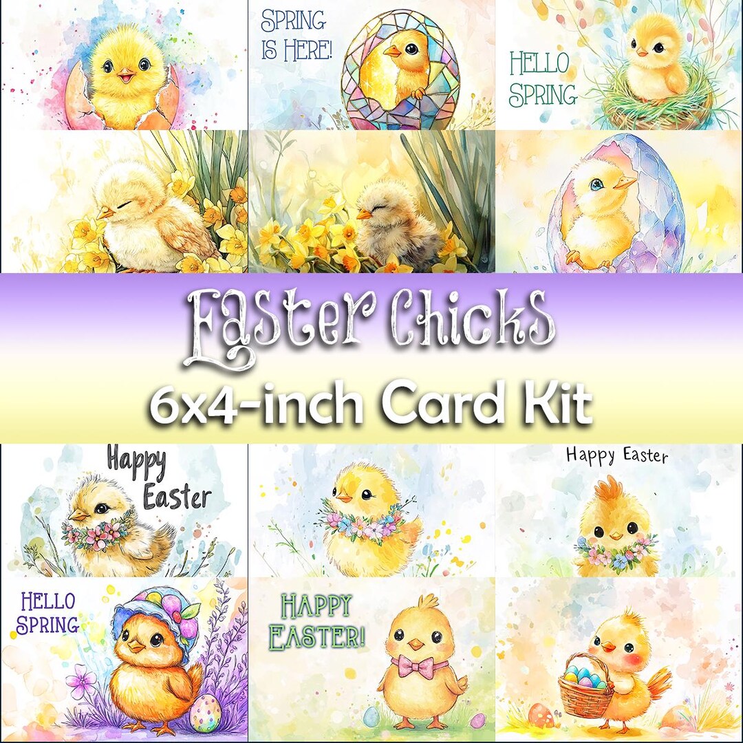 Easter Chick Card Kit & Craft Printables | Printable Easter/spring ...